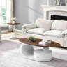 Corrigan Studio® Luxury Oval And Round Coffee Tables, 2 - Piece , Living Room, White Center ...